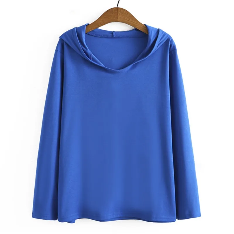 4XL-Long-Sleeve-T-Shirt-Plus-Size-Women-s-Clothing-Autumn-Solid-Color ...