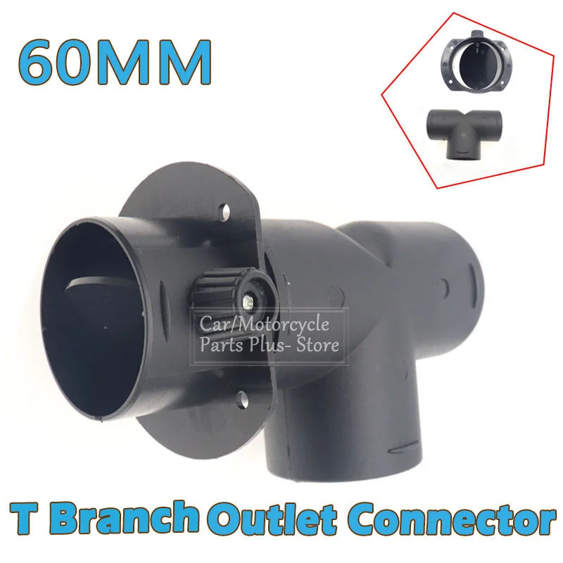 60mm Air Vent Ducting T Piece Outlet Connector & Vavle Flap For Air ...