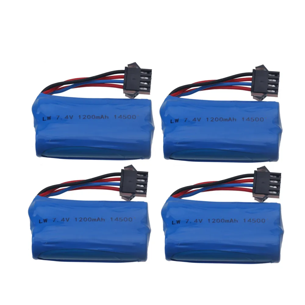 7-4V-1200mah-14500-lipo-battery-SM4P-Plug-water-bullet-gun-lithium ...