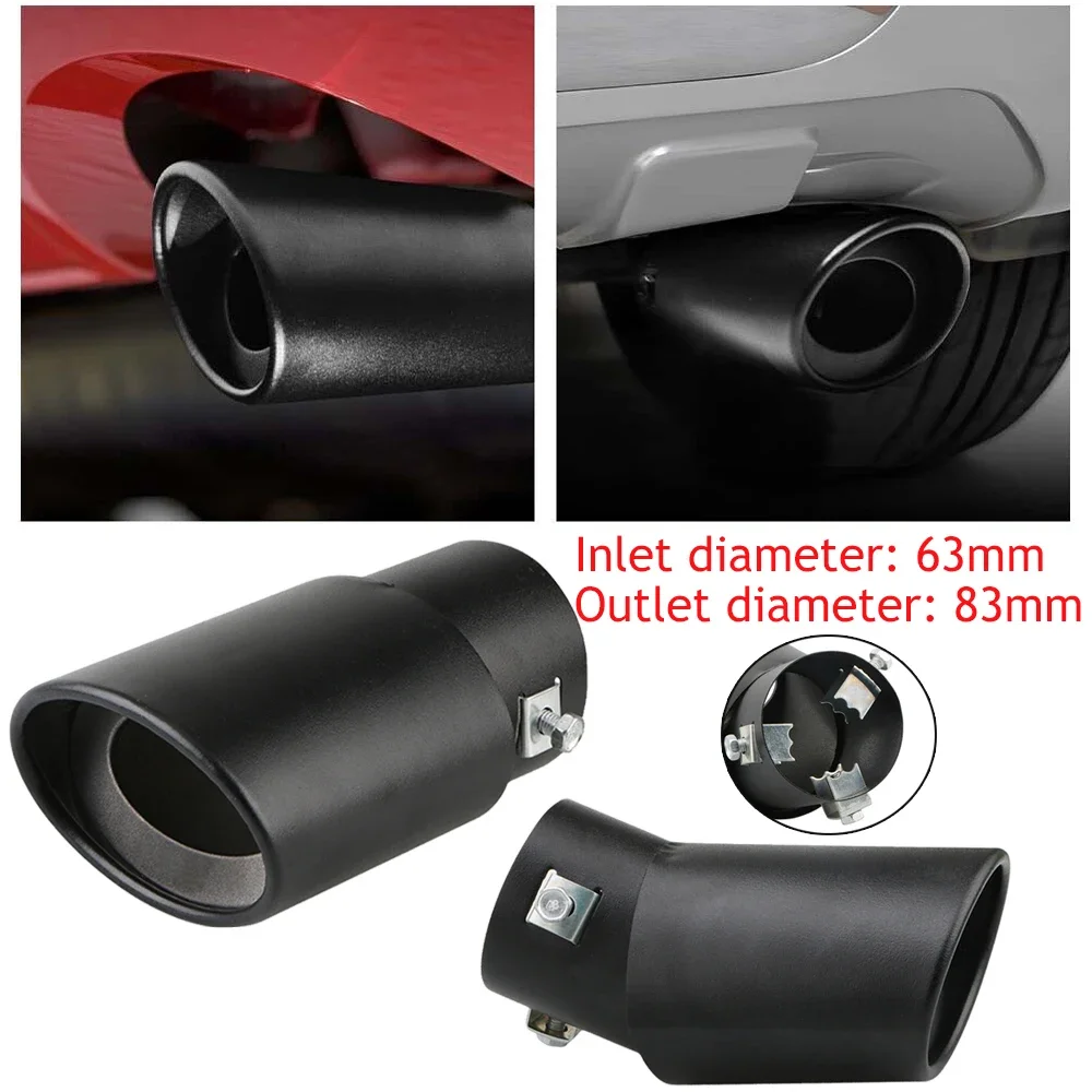 Car-Exhaust-Muffler-Tip-Aluminum-Alloy-Tail-Throat-Tailpipe-Black ...
