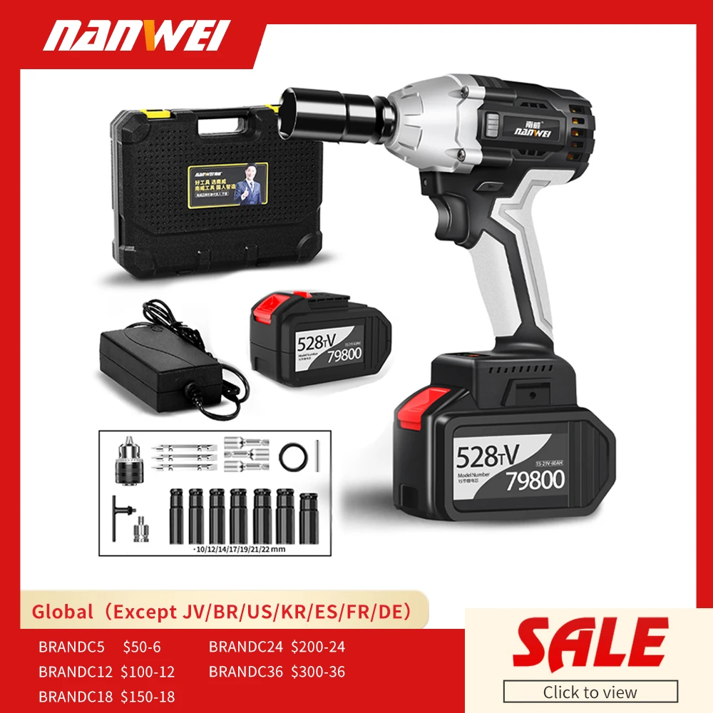 Auto Repair Tools Car Tire Disassembly Large Torque Lithium Wrench ...