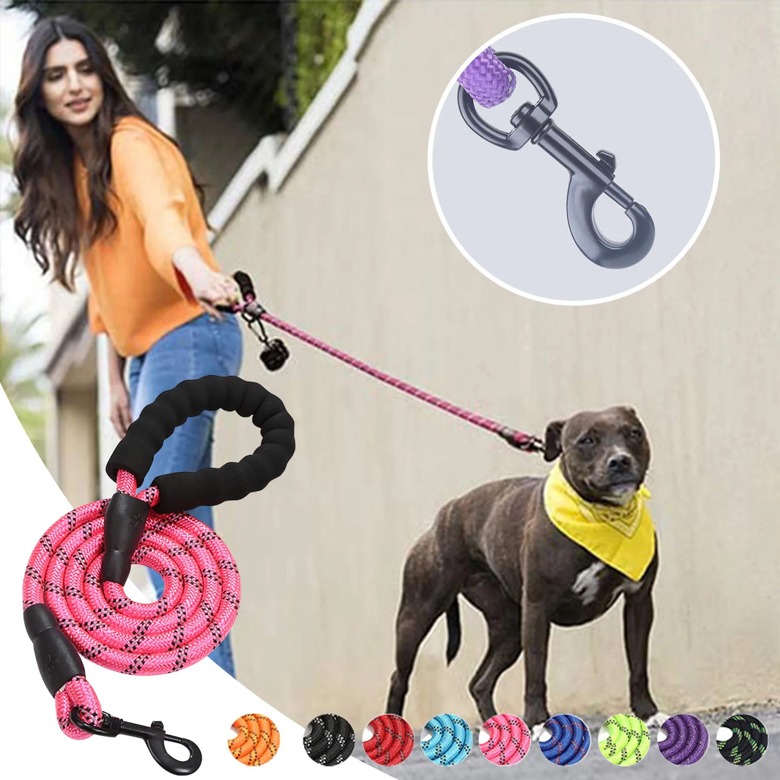 Reflective-Nylon-Round-Rope-Dog-Traction-Rope-Pet-Supplies-Large-Dog ...