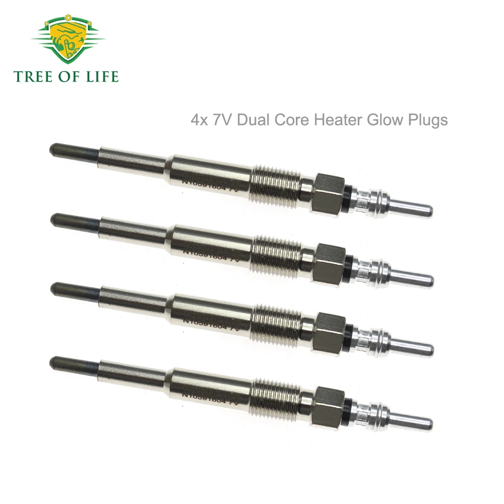 4x 7V Dual Core Heater Glow Plugs For VW PASSAT 3C SHARAN POLO JETTA ...