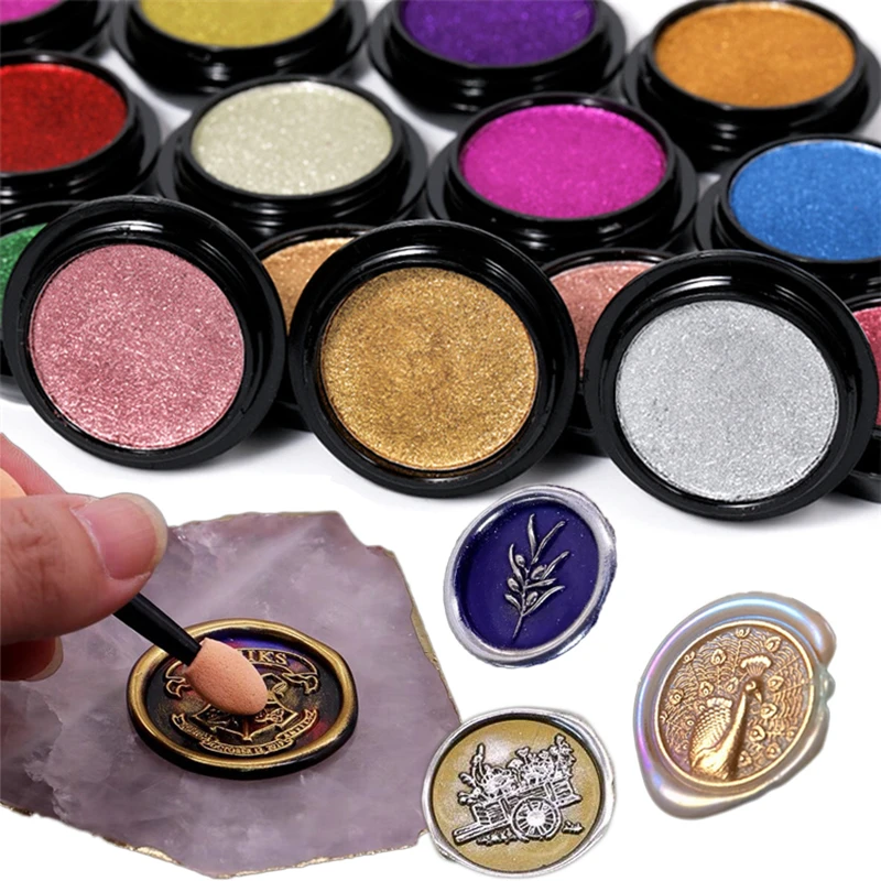 Retro Envelope Sealing Wax Decoration Aurora Powder Seal Stamp Wax ...