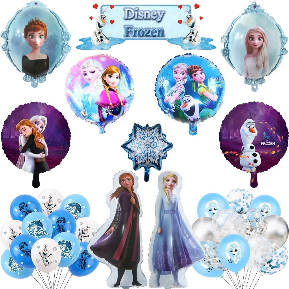 Disney Frozen Foil Balloons Birthday Party Decor Supplies Anna And Elsa ...