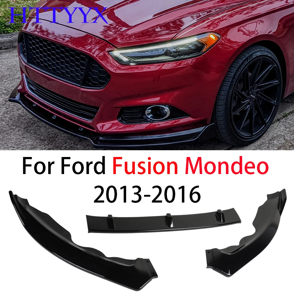 HTTYYX-Gloss-Black-Car-Front-Bumper-Splitter-Lip-Diffuser-Body-Kit ...