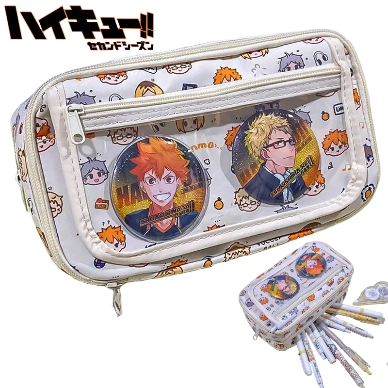 Bandai-Haikyuu-Translucent-Pain-Pouch-Female-Double-Zipper-Pencil-Case ...