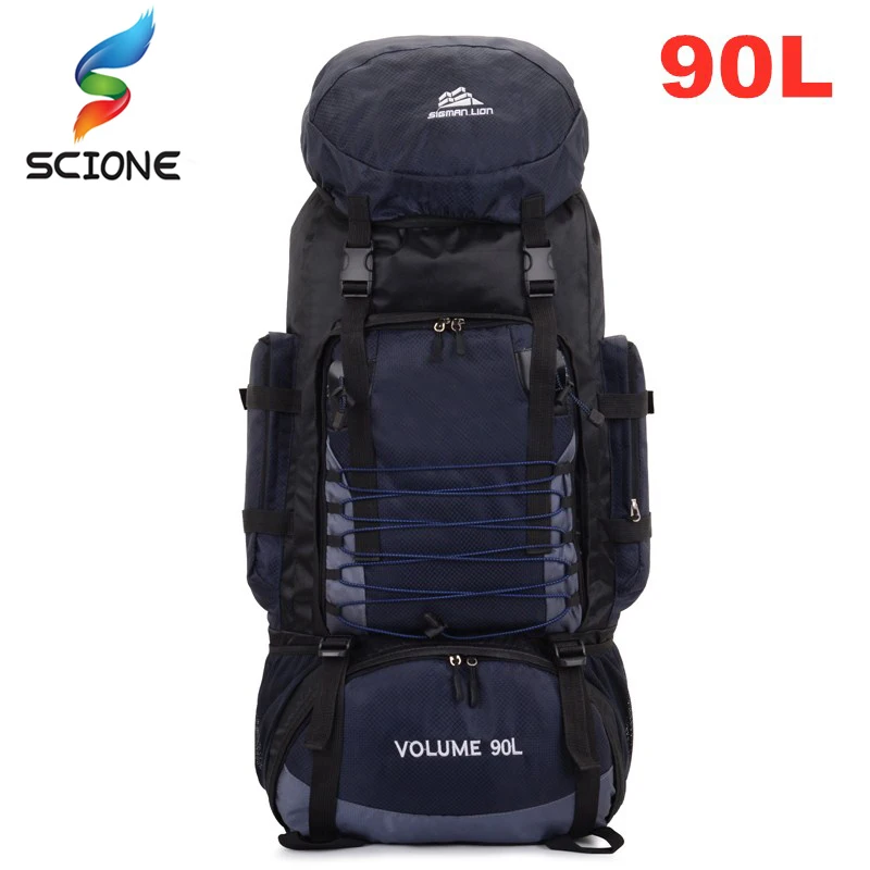90L Large Capacity Outdoor Backpack Waterproof Mountaineering Camping ...