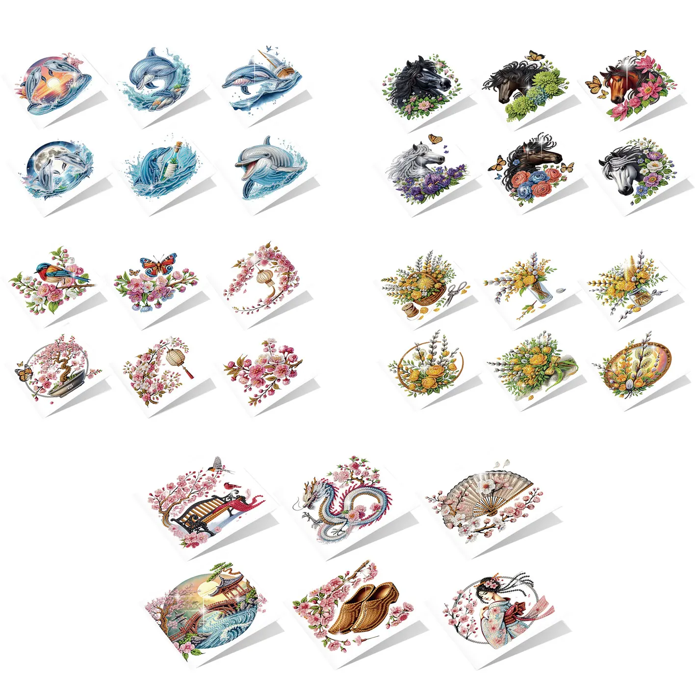 6PCS Diamond Art Painting Greeting Cards Kits,Romantic theme Special ...