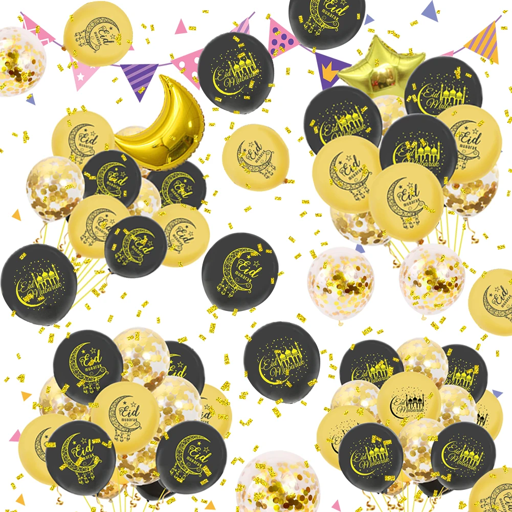 Globo-de-l-tex-Eid-Mubarak-decoraci-n-de-Ramad-n-Kareem-Mu-confeti-isl ...