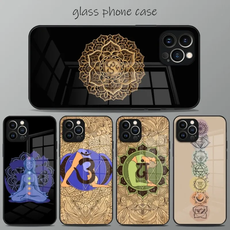 Mandala-Chakra-Yoga-Phone-Case-Tempered-Glass-For-IPhone-13Pro-14-13-12 ...