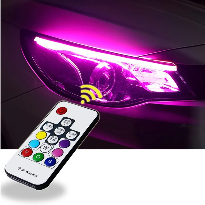 Tcart Auto Flexible DRL RGB Light Soft Article Lamp 60cm 2X External ...