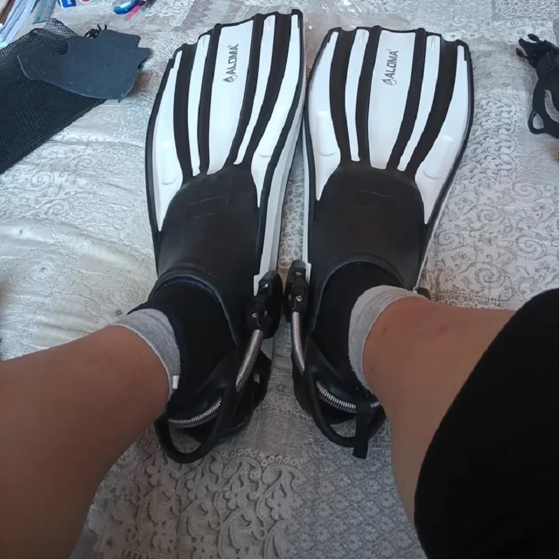 Scuba Diving Stainless Steel Spring Fin Straps Fins Adult Swim Shoes ...