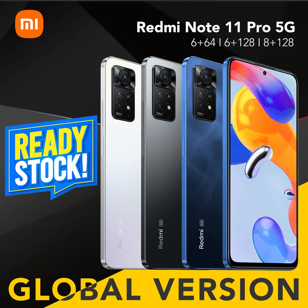 Versão global xiaomi redmi nota 11 pro 5g 6gb ram 64gb rom/8gb ram 128gb rom telefone móvel ...