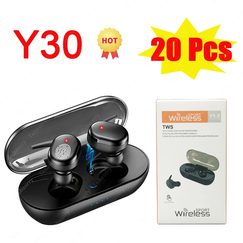 Y30 TWS Bluetooth 5.0 Fones de Ouvido com Microfone para Smartphone, Fone De Ouvido Sem Fio ...