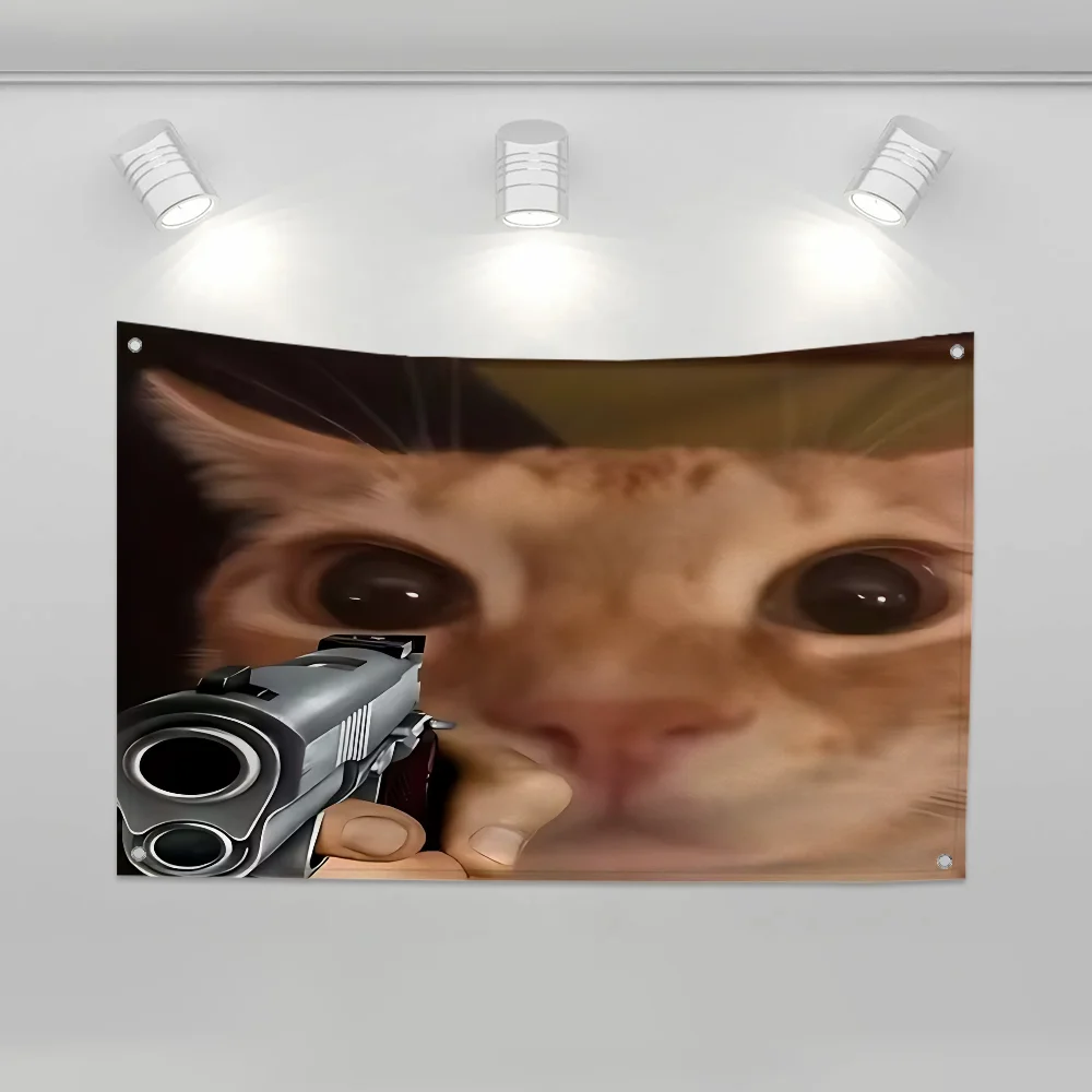 Cat Shooting Gun Meme Flag: The Hilarious Yard Décor That Actually ...