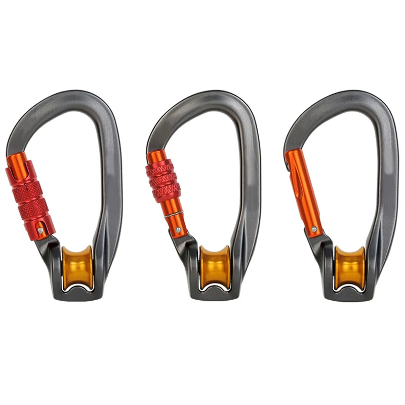 Climbing-Outdoor-Pulley-Lock-Carabiner-Mountaineering-Safety-Buckle ...