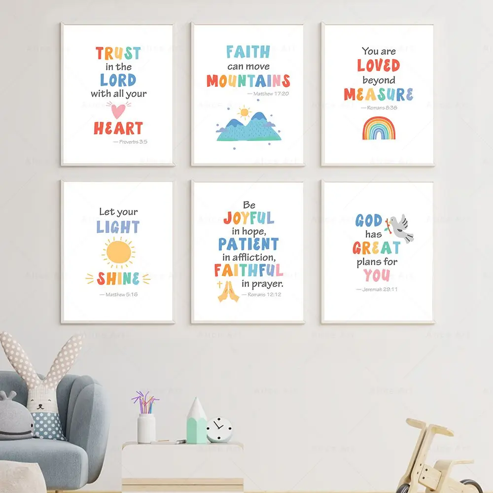 Kids-Bible-Verse-Print-Scripture-Posters-Church-Sunday-School ...