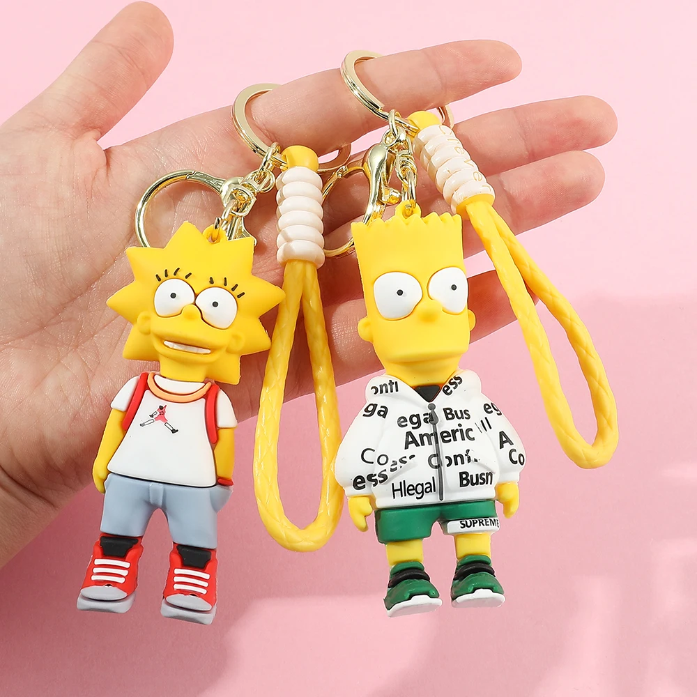 Simpsons-Keychain-Cartoon-Action-Figure-Key-Chain-Baby-Pendant-Couples ...