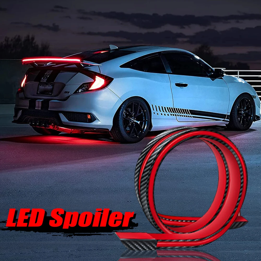 OKEEN-Universal-Carbon-Fiber-Led-Spoiler-Lights-12V-Car-Rear-Spoiler ...