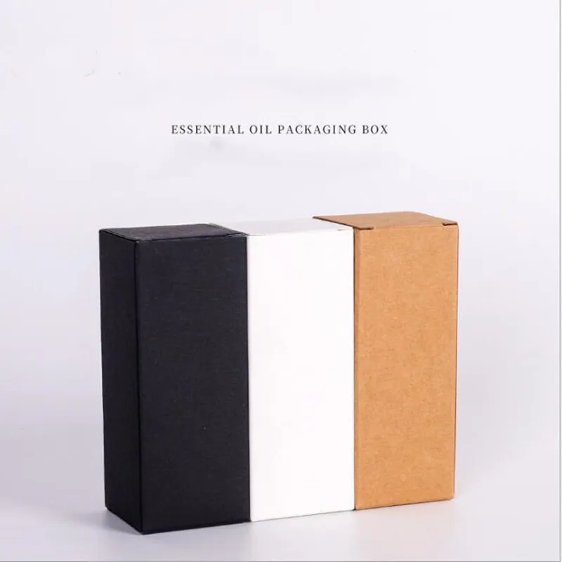 50pcs White Kraft Paper Tube Cardboard Boxes Essential Oil Bottle ...