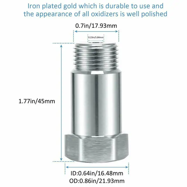New 4*O2 OXYGEN SENSOR EXTENDER EXTENSION SPACER 45mm M18 x 1.5 02 BUNG ...