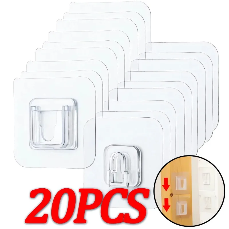 20/10/2PCS Double-Sided Adhesive Wall Strong Hooks Hanger Suction Cup ...
