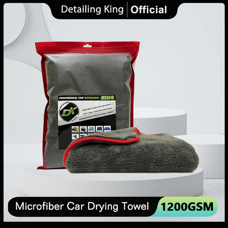 DETAILING KING 1200GSM Microfiber Car Drying Rag Ultra Absorbency Soft ...