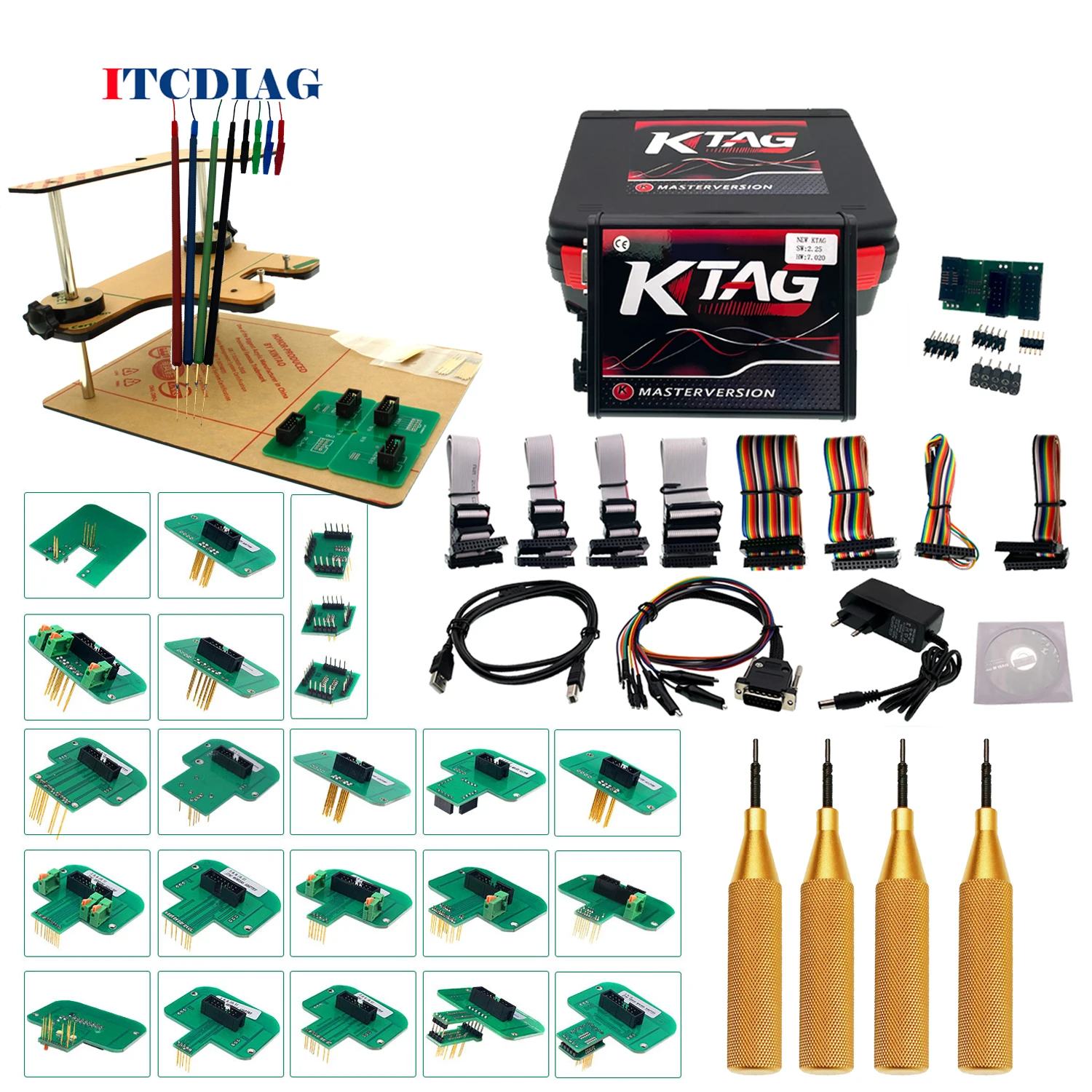 D-CUS-Programmeur-Pour-Ktag-V7-020-Avec-PCB-Rouge-BDM-Frame-22pcs ...