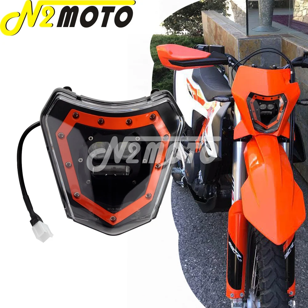 Motorcycle-Motocross-LED-Headlight-Head-Light-Lamp-DRL-For-KTM-SMC-R ...