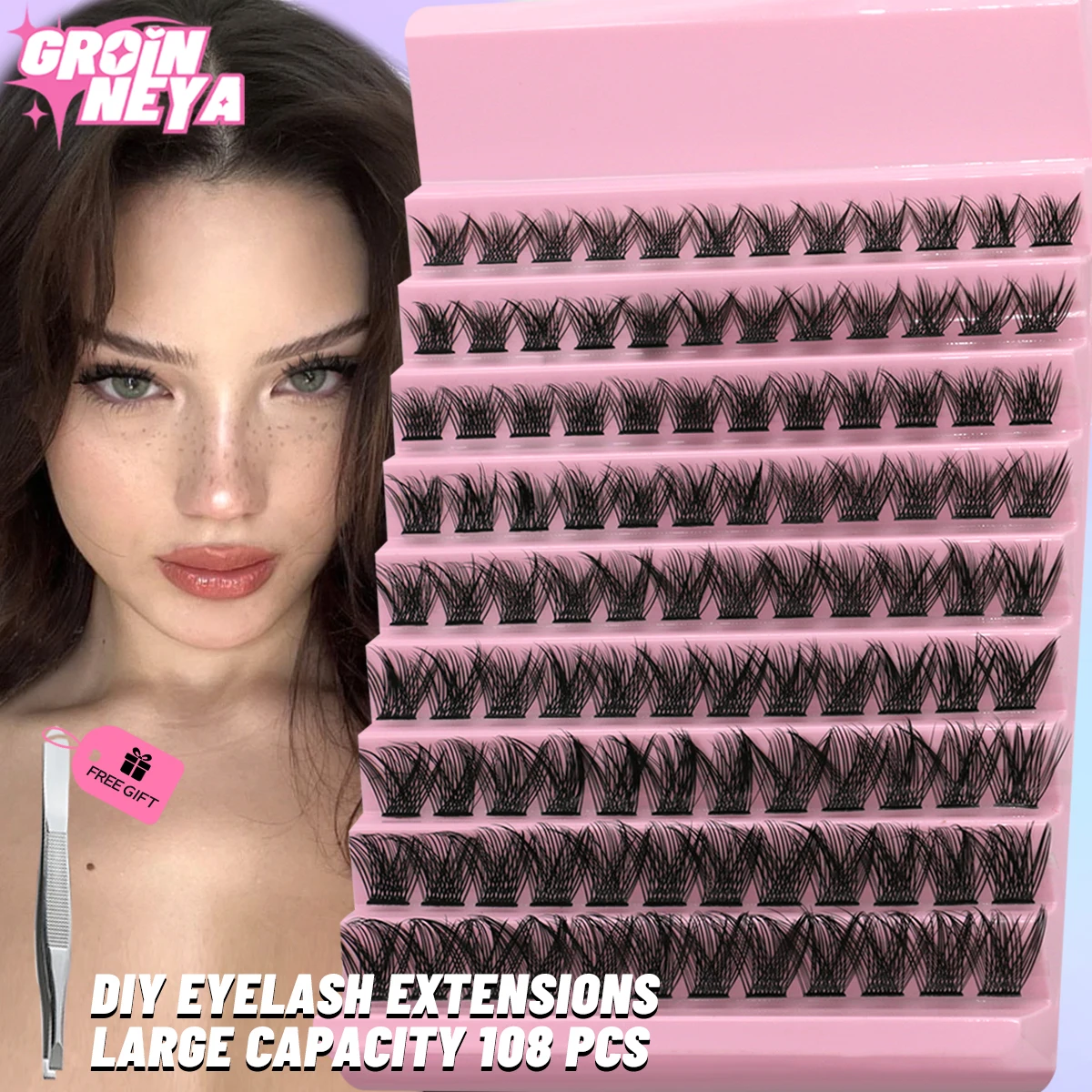 GROINNEYA-DIY-Cluster-Lashes-Volume-Natural-Segmented-Eyelashes-Bundles-Eyelash-Extension ...