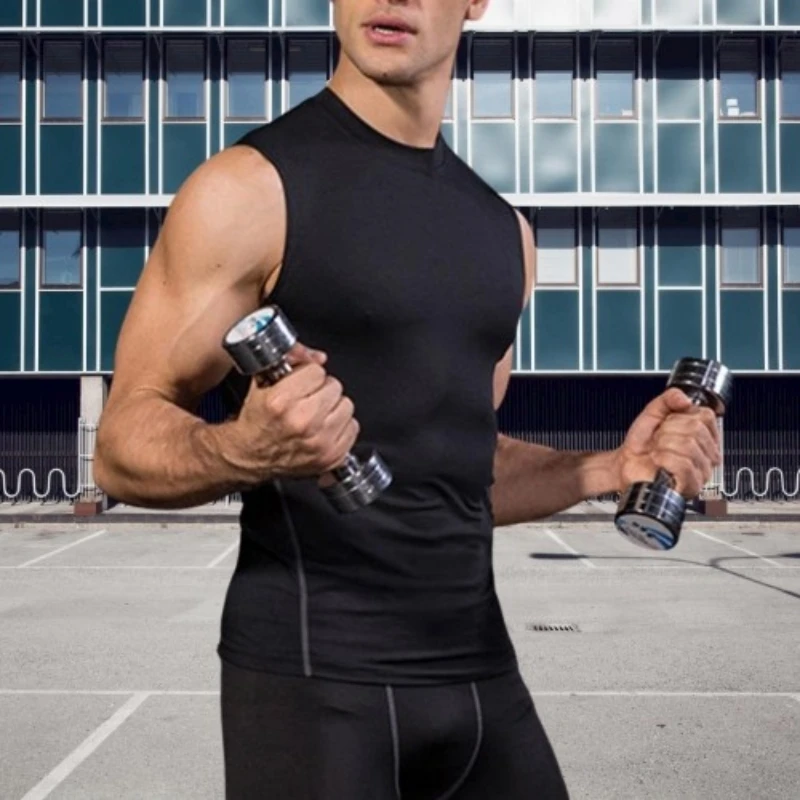 Solid-Gym-Clothing-Men-Tank-Tops-Breathable-Compression-Sleeveless ...