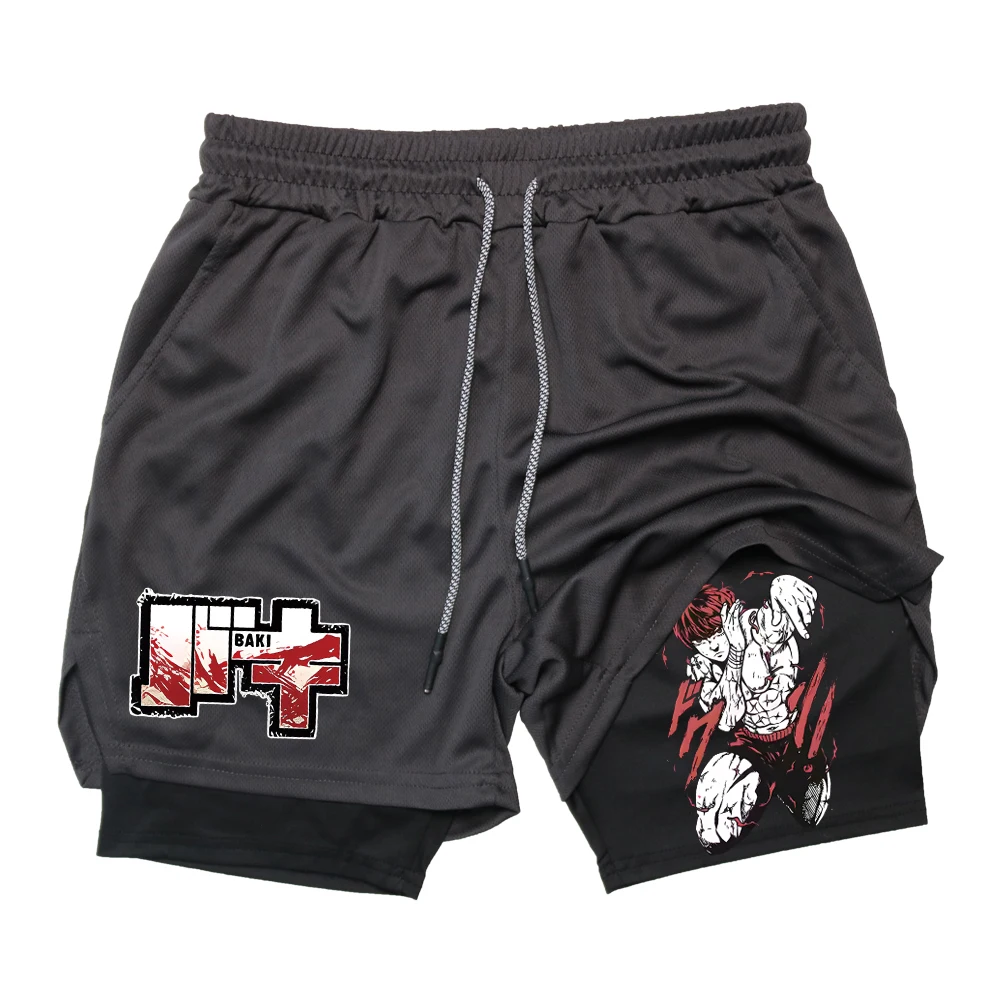 Men-s-multi-pocket-double-layer-shorts-sports-fitness-breathable-shorts ...