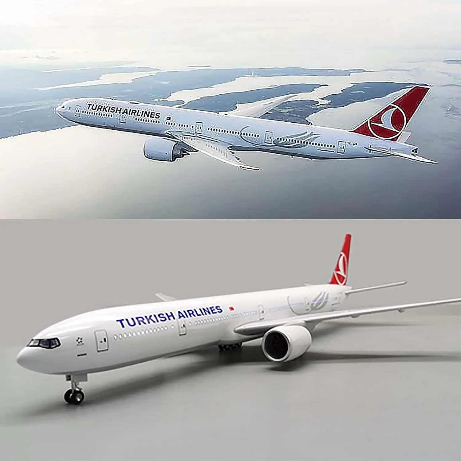 47CM Diecast Resin Plane 1/157 Scale B777 Aircraft Turkish Air Airlines ...