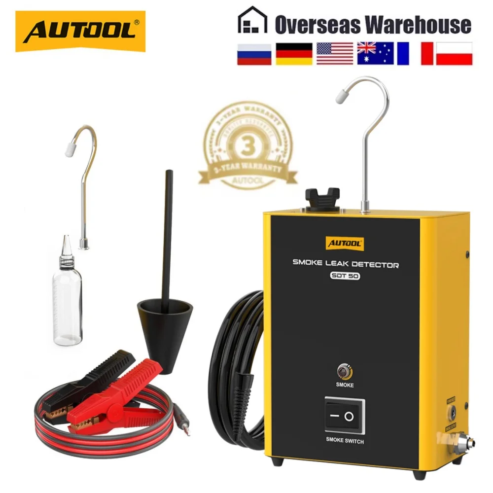 AUTOOL Automotive Smoke Leak Detector Car EVAP Gas Smoke Machine Tester ...