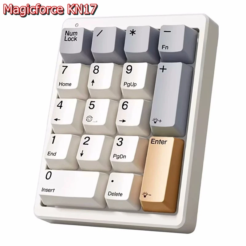 Magicforce MF17 C타입 유선 디지털 기계식 숫자 키패드, 외부 노트북, 금융 키보드, 게이트론 스위치, 흰색 ...