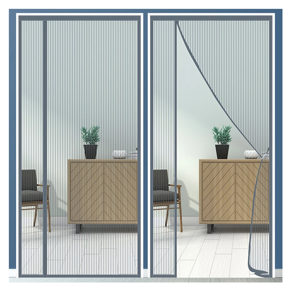 Magnetic Door Screen Mosquito Net Custom Size Side open style Curtain ...