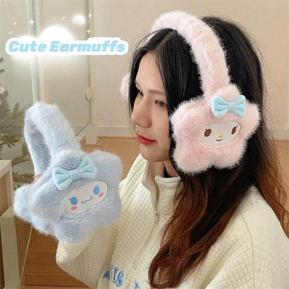 Kawaii-Sanrio-Kuromi-Plush-Earmuffs-Y2K-Anime-Cinnamoroll-Star-Shaped ...