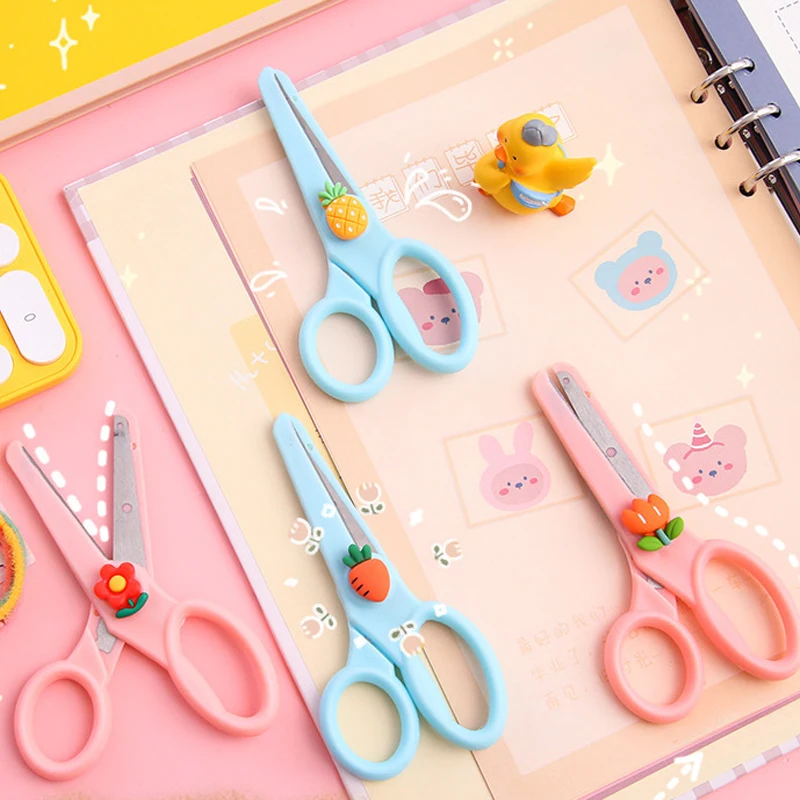 Desenhos-animados-Round-Head-Safety-Scissors-para-crian-as-Tesoura-pl ...