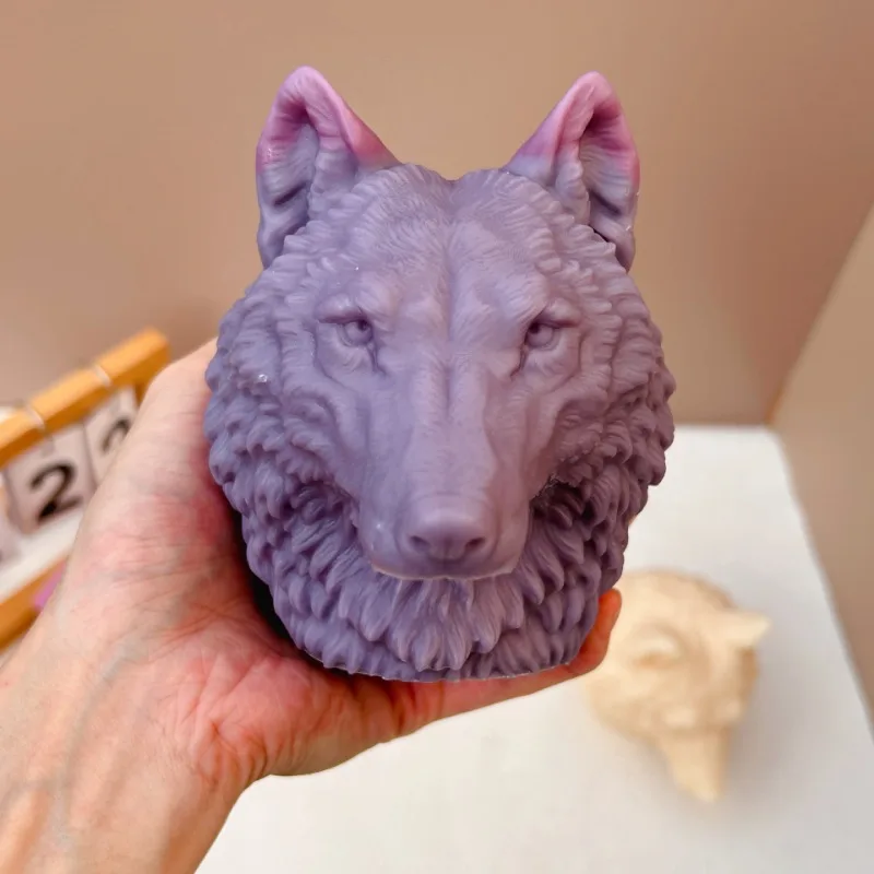 3D-Wolf-Head-Candle-Silicone-Mold-Unique-Animal-Wolf-Statue-Plaster ...