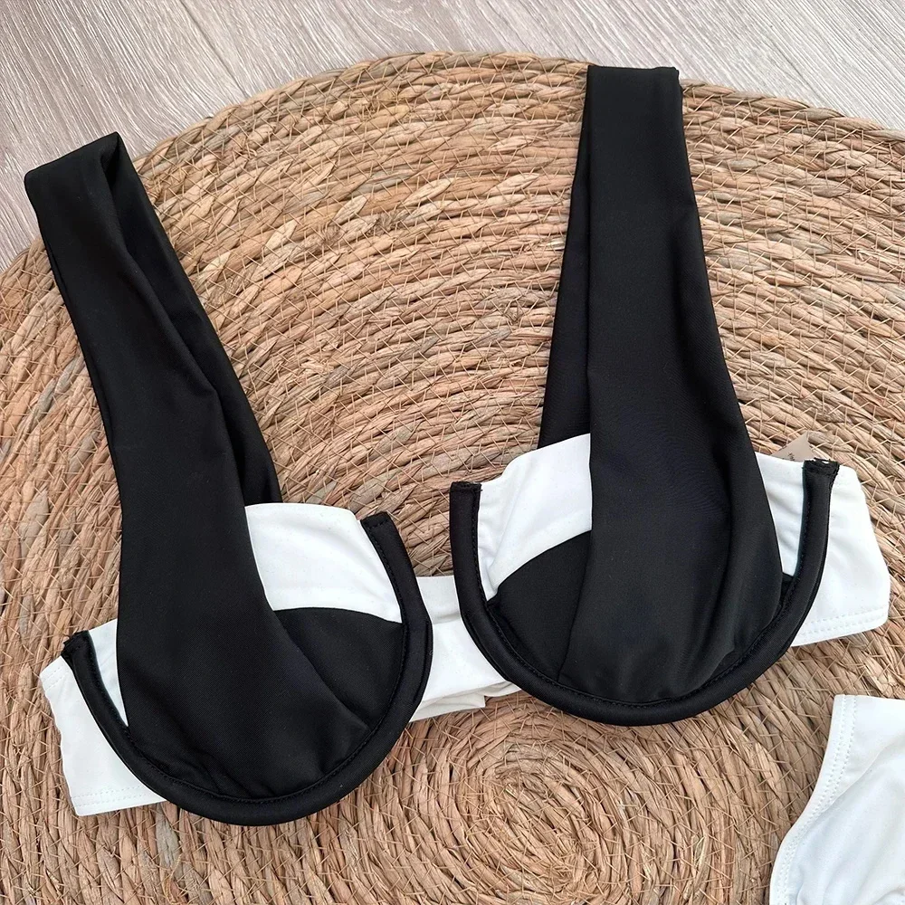Sexy-Micro-Bikini-Women-Black-White-Halter-Push-Up-Padded-Thong ...