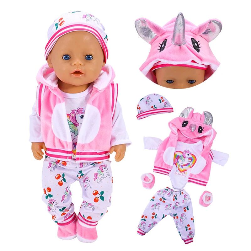 Pop-Outfit-Voor-17-Inch-43-Cm-Poppen-Eenhoorn-Kleding-Voor-Geboren-Baby ...