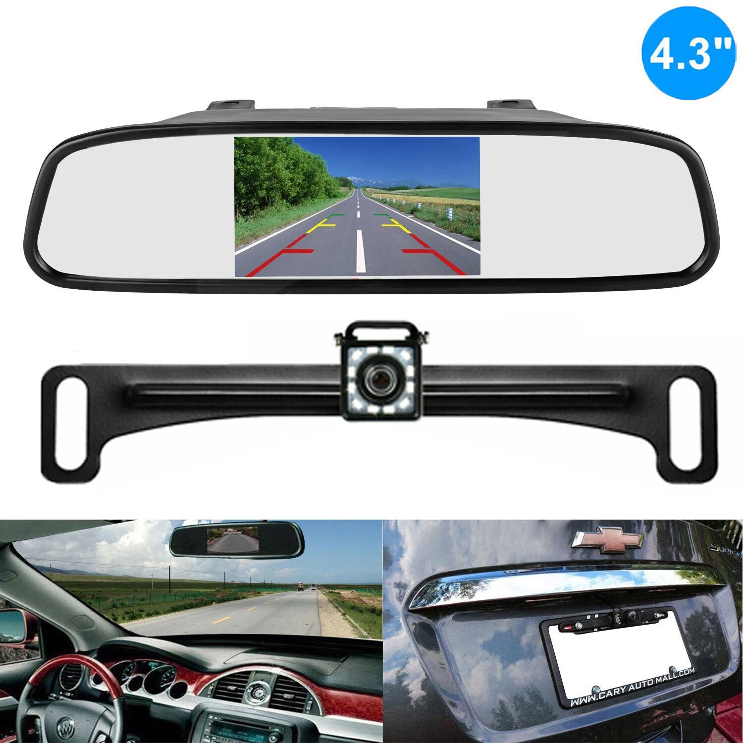 4.3Inch Car Reverse Monitor Rear View Camera Backup Camera Kit Car ...