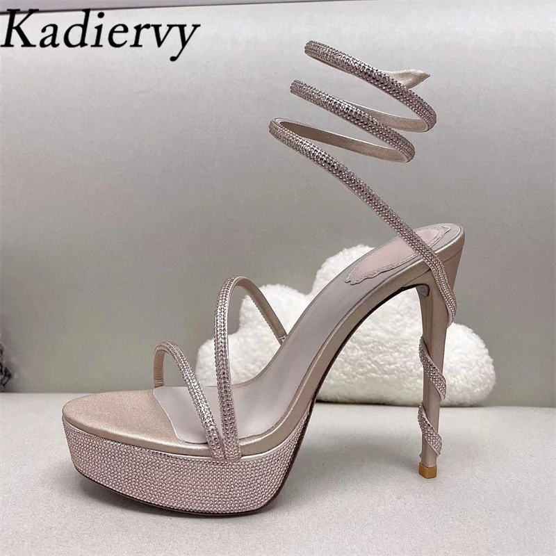 Super-High-Heels-Sandals-Woman-Rhinestone-Snake-Twine-Around-Ankle ...