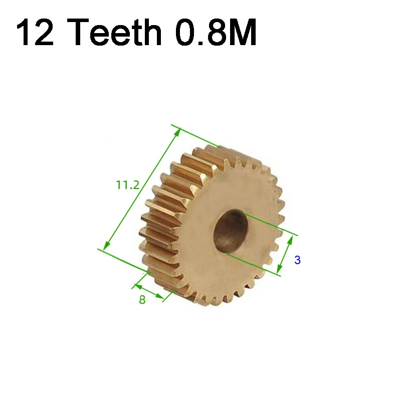 12T 0.8M 11.2mm Gear 12 Teeth Metal Motor Shaft Pinion| | - AliExpress