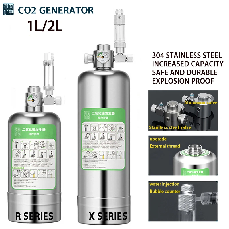 Aquarium-DIY-CO2-generator-stainless-steel-Cylinder-generator-raw ...