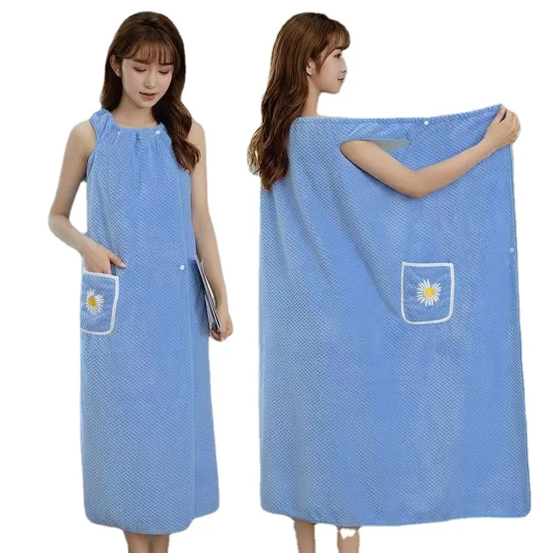 Sexy-and-Cute-Suspender-Bathrobe-Lengthened-Bath-Towel-Women-s-Wearable-Strapless-Bath-Skirt ...