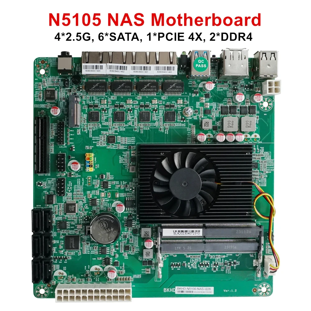 N5105-NAS-Motherboard-Intel-Celeron-N5105-N5100-4-Cores-6-SATA3-0-4-2 ...