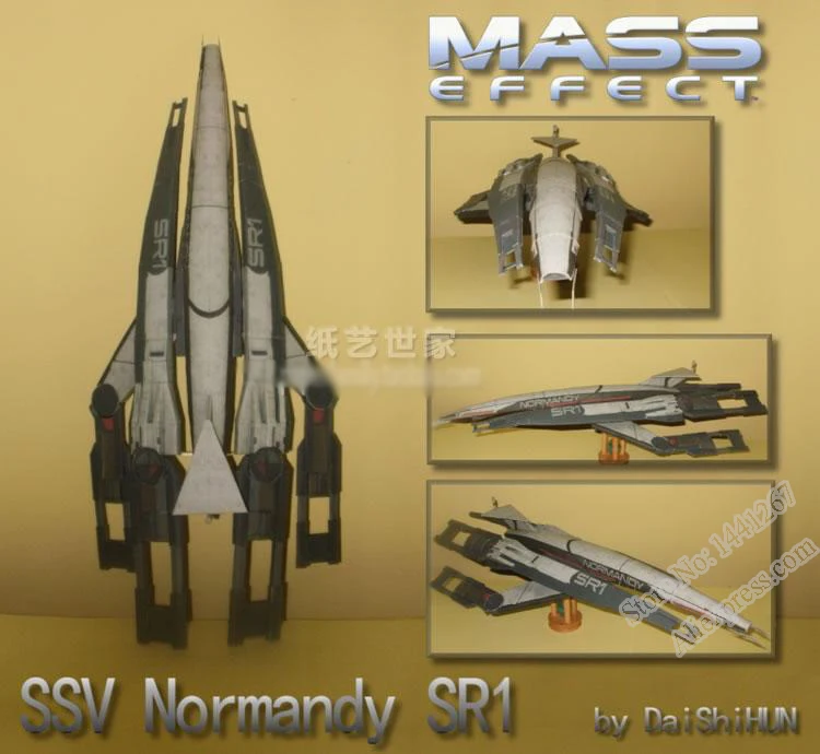 Mass Effect 2 Ssv Normandy Sr1 Spacecraft 3d Paper Model Diy - Model ...