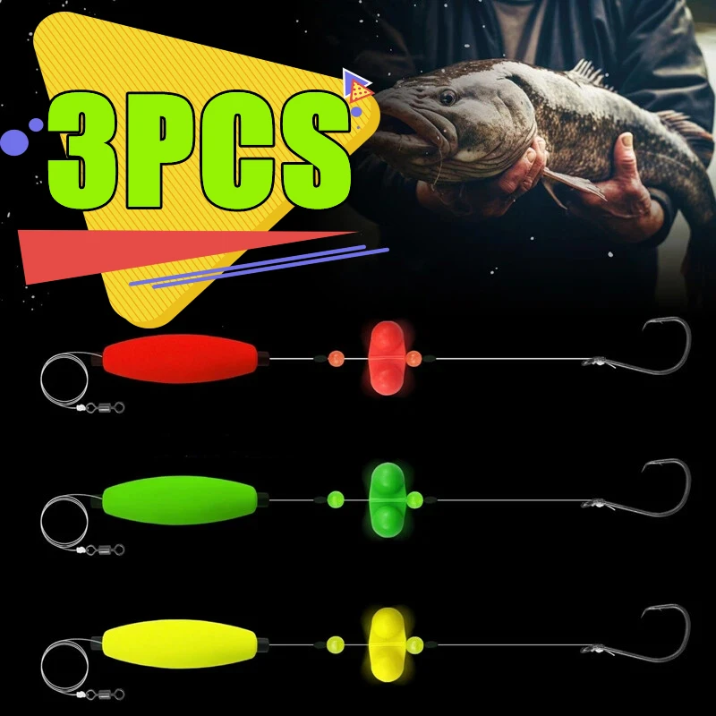 1-3PCS Catfish Fishing Rigs With Luminous Circle Hooks Santee Cooper ...